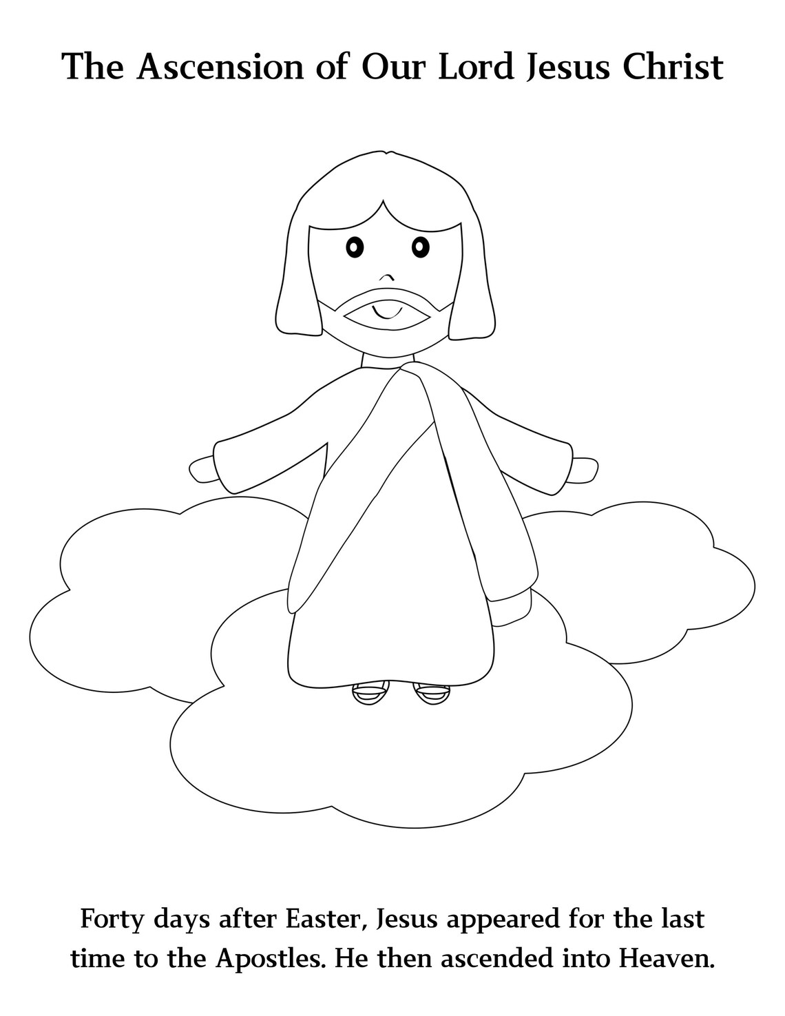 Ascension of the Lord Coloring Page, Printable Jesus Coloring, Catholic ...