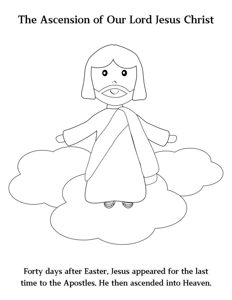 Ascension Of The Lord Coloring Page Printable Jesus Coloring Catholic