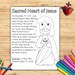 Sacred Heart of Jesus Coloring Page, Printable Jesus Coloring, Catholic ...