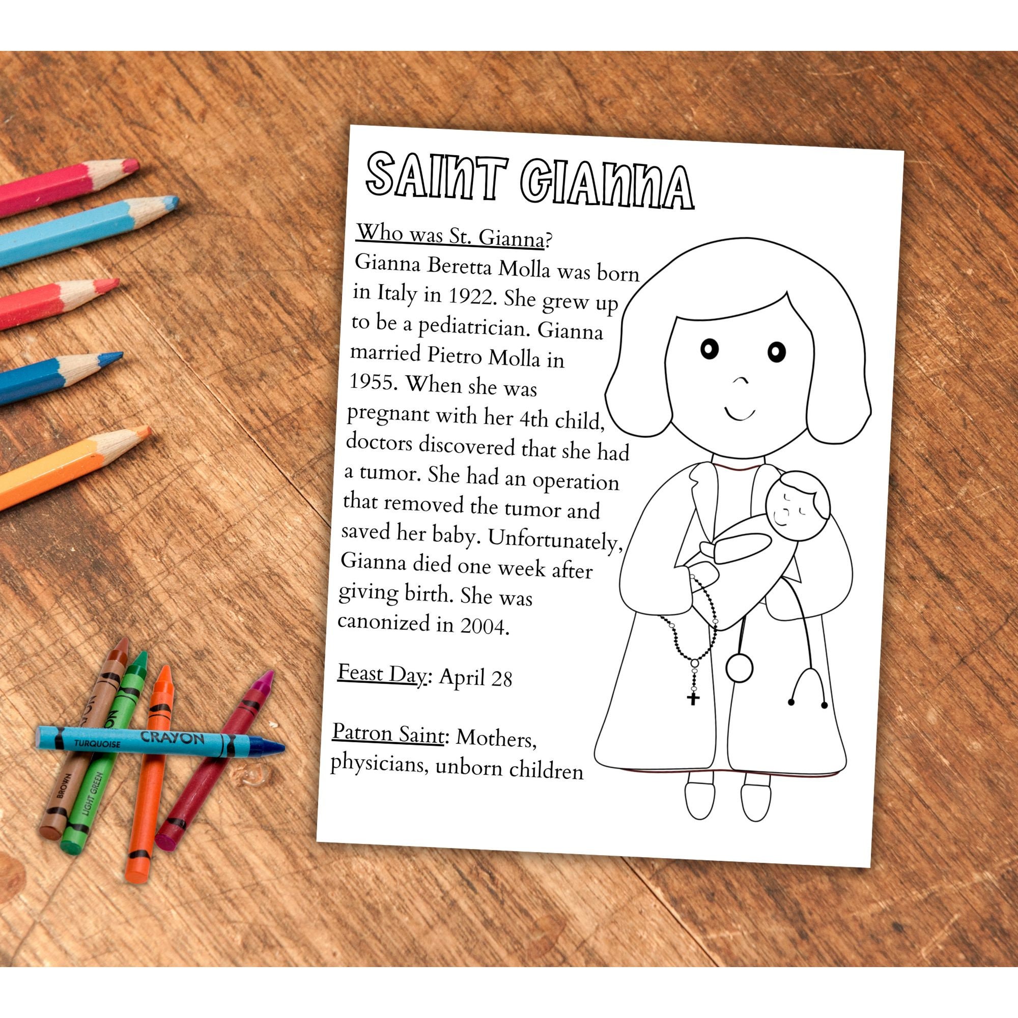 Printable Saint Coloring Pages, April Saints Pictures to Color, St ...