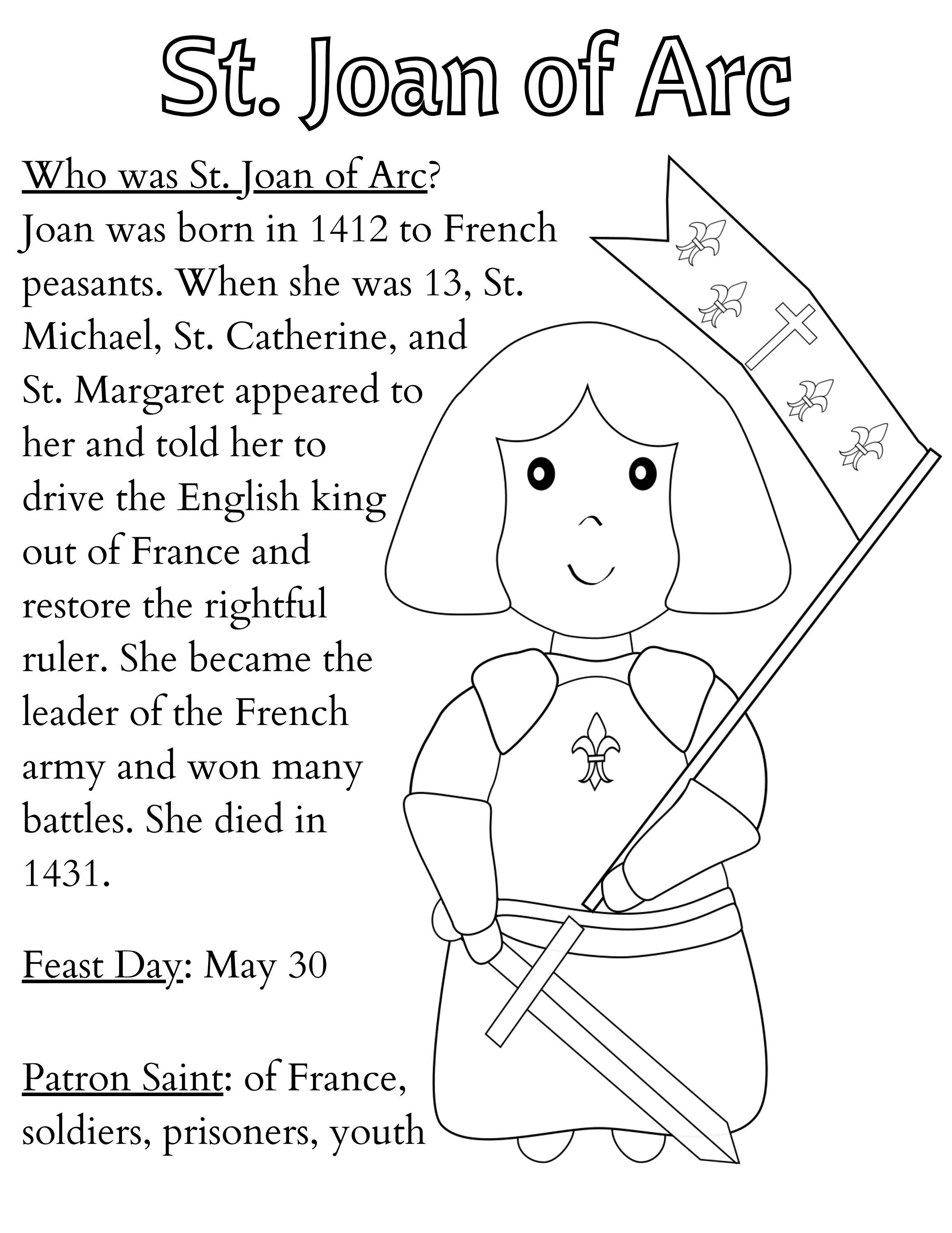Printable Saint Coloring Pages, May Saints Pictures to Color, St ...
