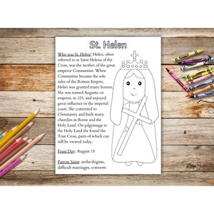 Printable August Saint Coloring Pictures, St. Clare and St. Helen ...