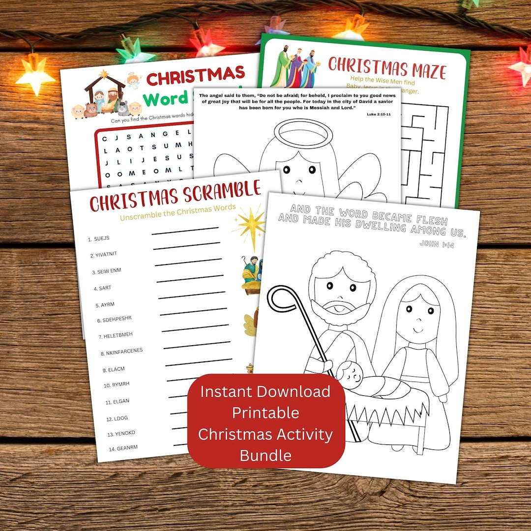 Catholic Kid's Printable Christmas Activities, Christmas Games ...