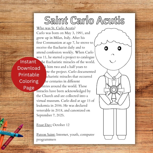 Blessed Carlo Acutis for Kids - Etsy New Zealand