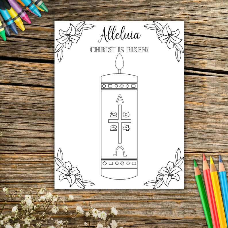 Paschal Candle Coloring Page, Easter Coloring, Easter Candle ...