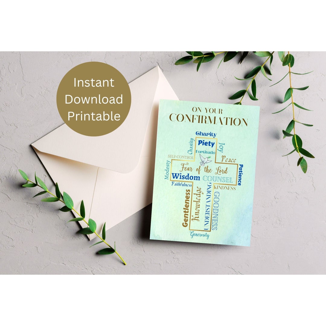 Confirmation Card / Catholic Confirmation Card / Printable - Etsy