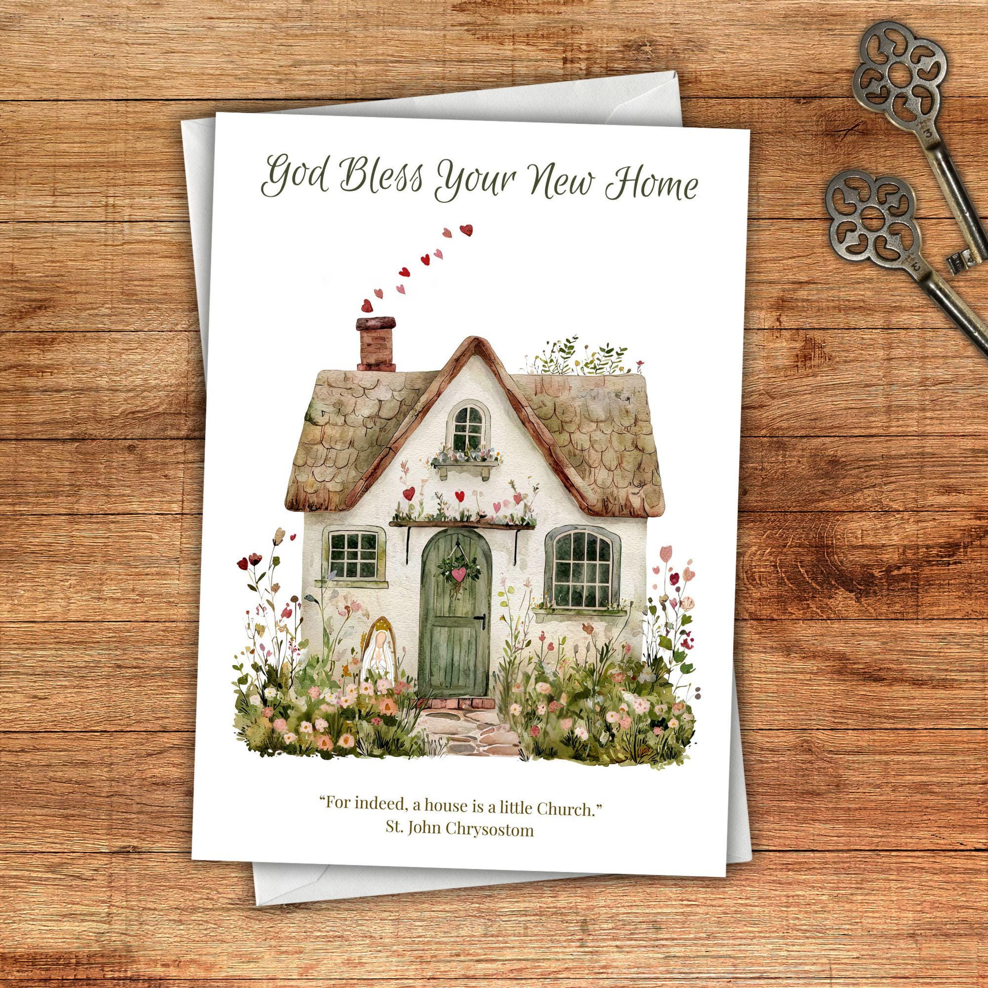 Catholic Housewarming Printable Card, New Home Card, Catholic House ...