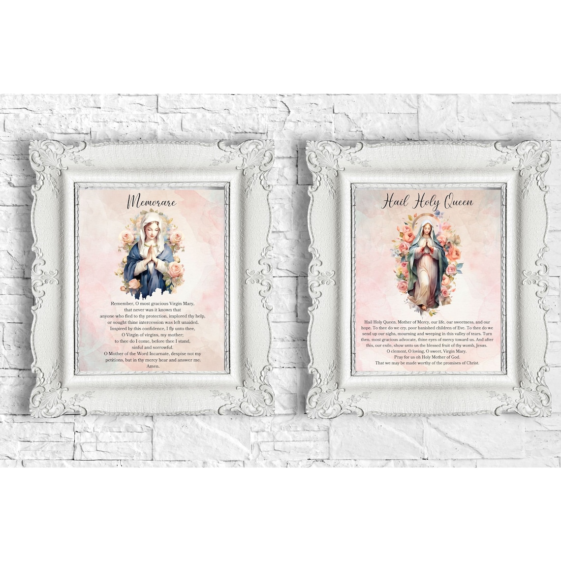 Marian Prayers Print Bundle / Hail Holy Queen/ Memorare Prayer ...