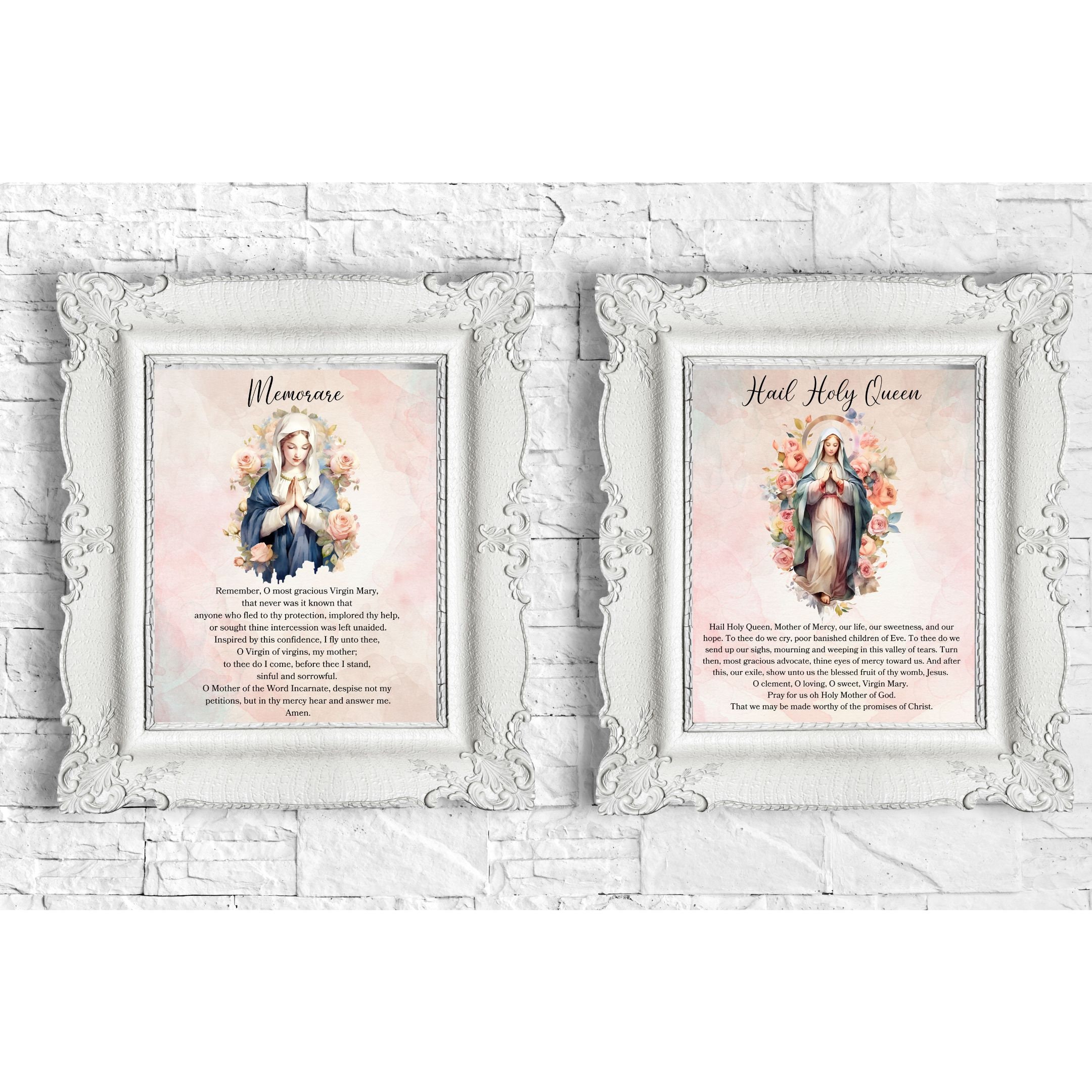 Marian Prayers Print Bundle / Hail Holy Queen/ Memorare Prayer ...