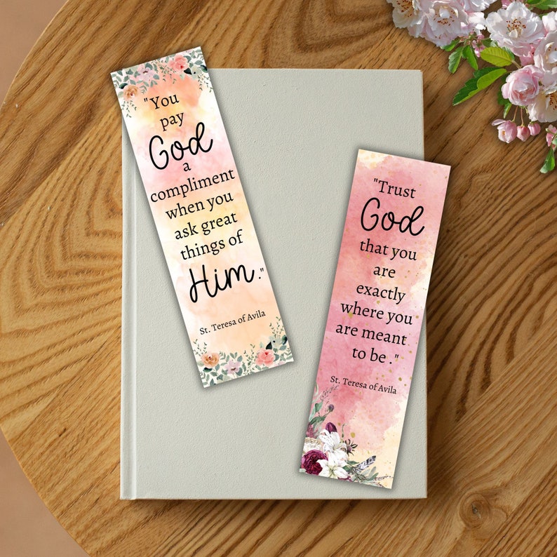 Catholic Printable Bookmarks, St. Teresa of Avila Bookmark Set, Page ...
