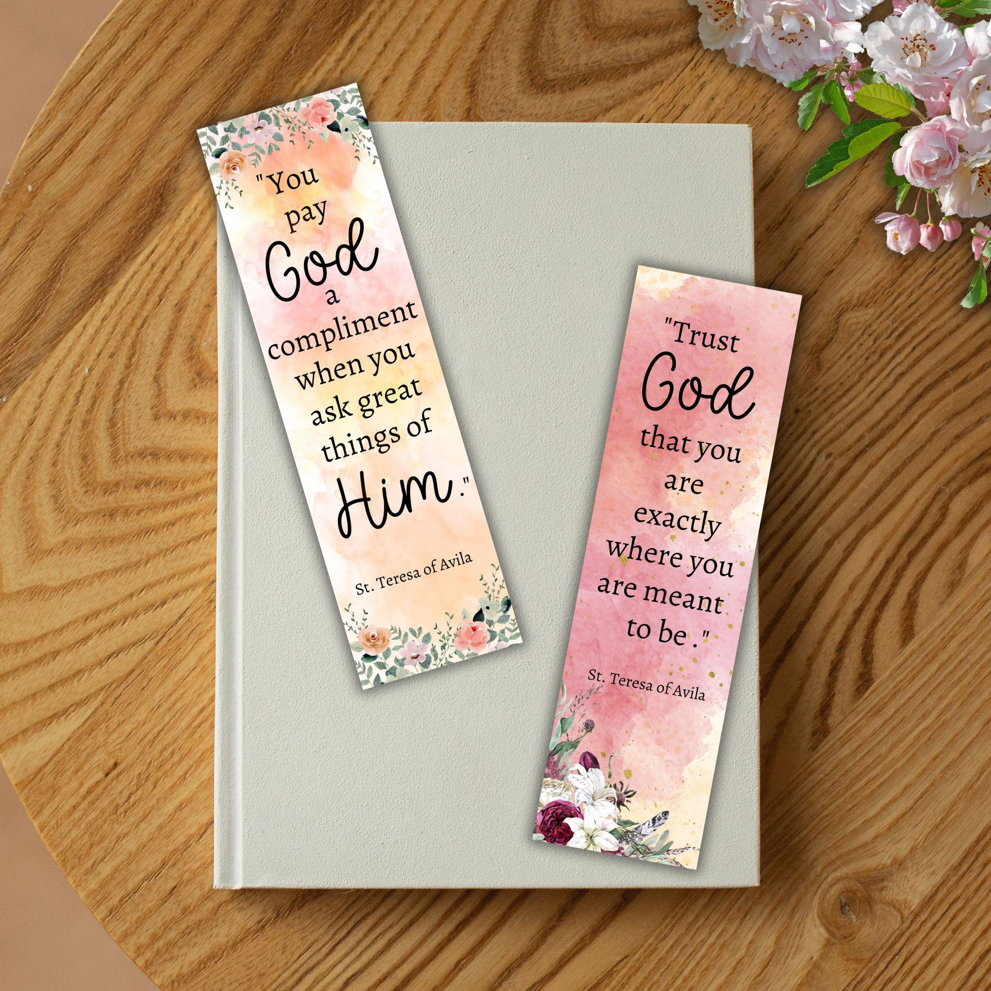 Catholic Printable Bookmarks, St. Teresa of Avila Bookmark Set, Page ...