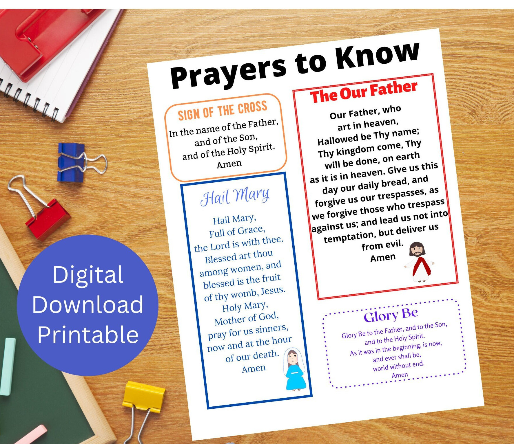 Catholic Prayers Printable / Prayers for Children / Common Catholic ...