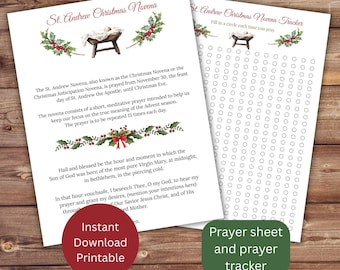 Printable St. Andrew Christmas Novena and Prayer Tracker, Instant ...