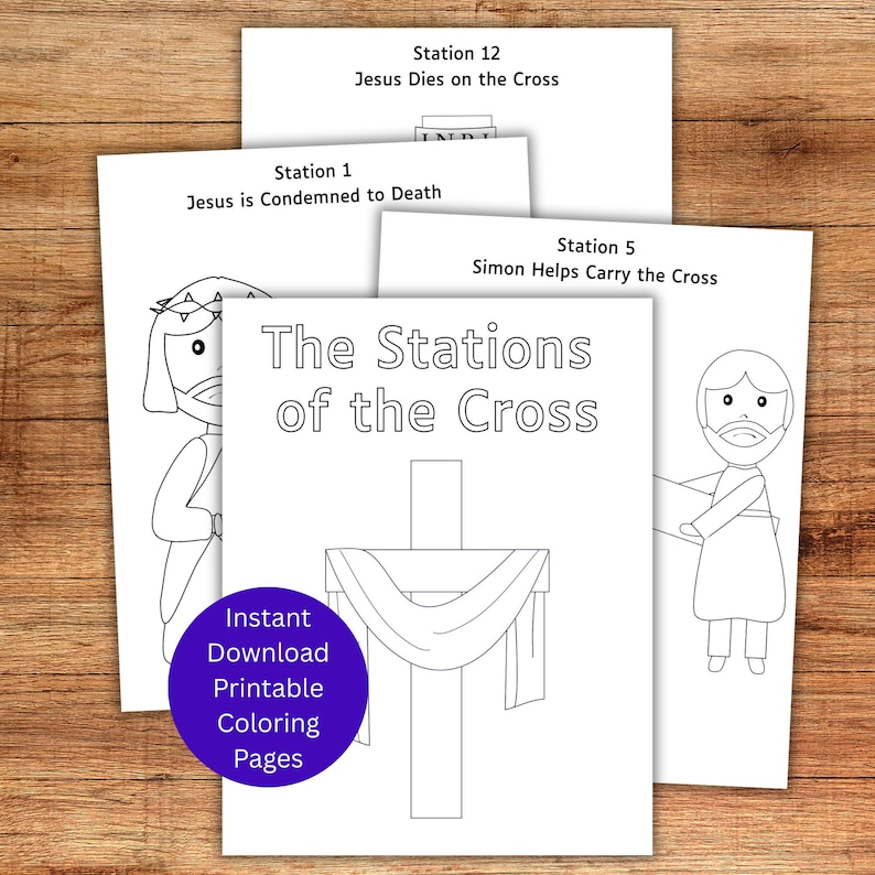 Stations of the Cross Printable Coloring Pages, Catholic Lent Activity ...