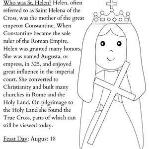 St. Helen Coloring Page, Printable Saint Coloring, St. Helena of the ...