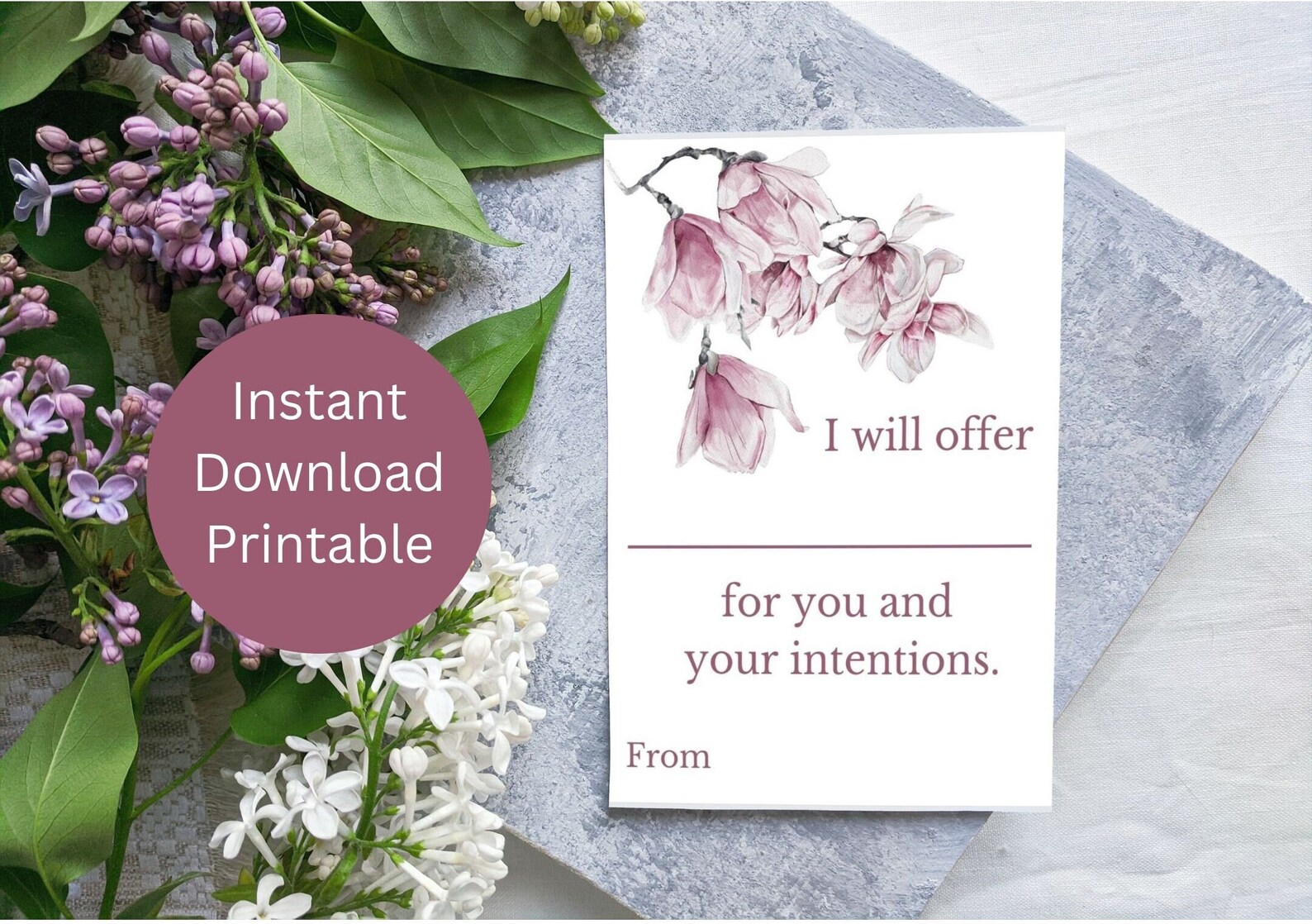 Spiritual Bouquet Printable Card, Catholic Gift, Floral Prayer Card ...