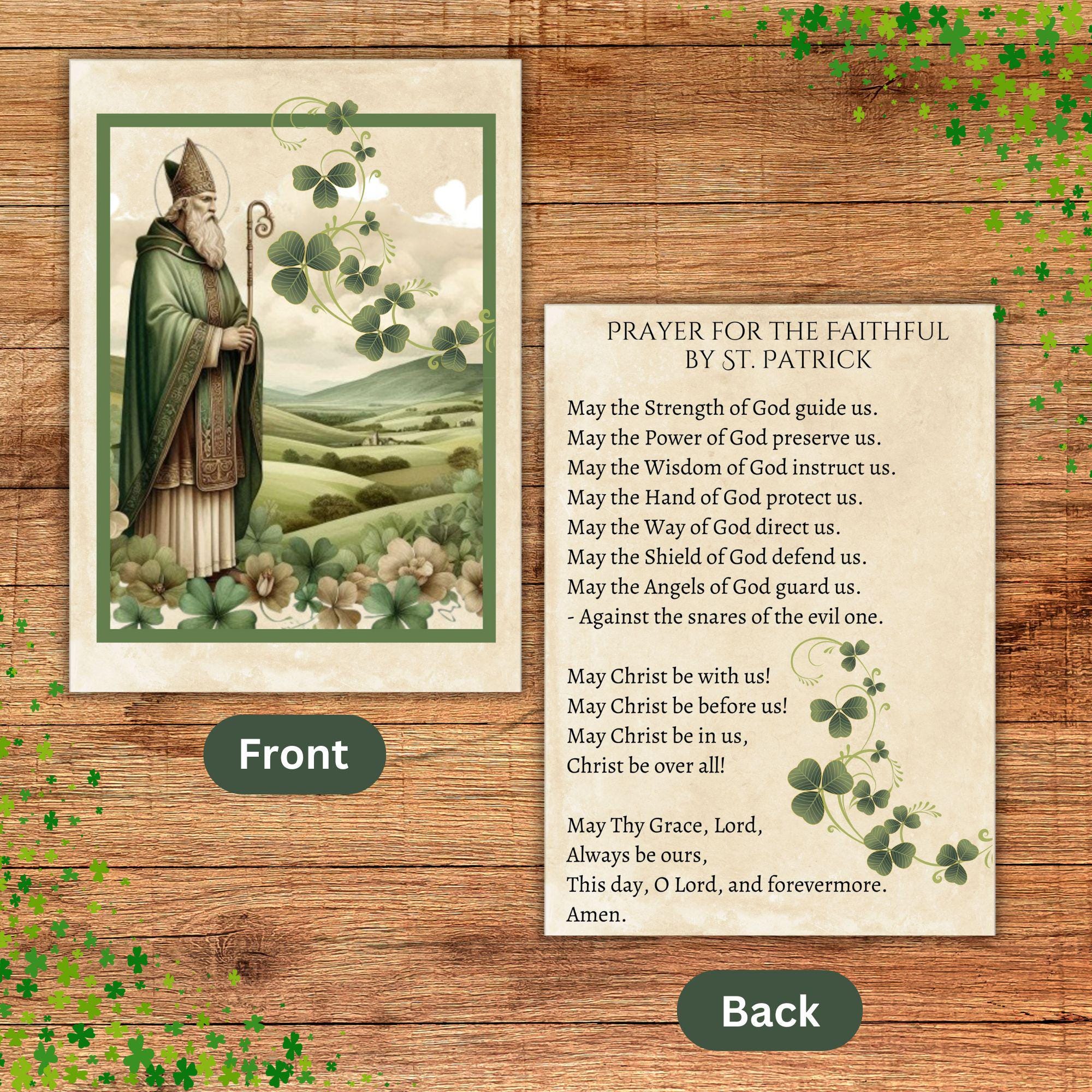 St. Patrick Prayer Cards, Catholic Holy Card, Printable Prayer by St ...