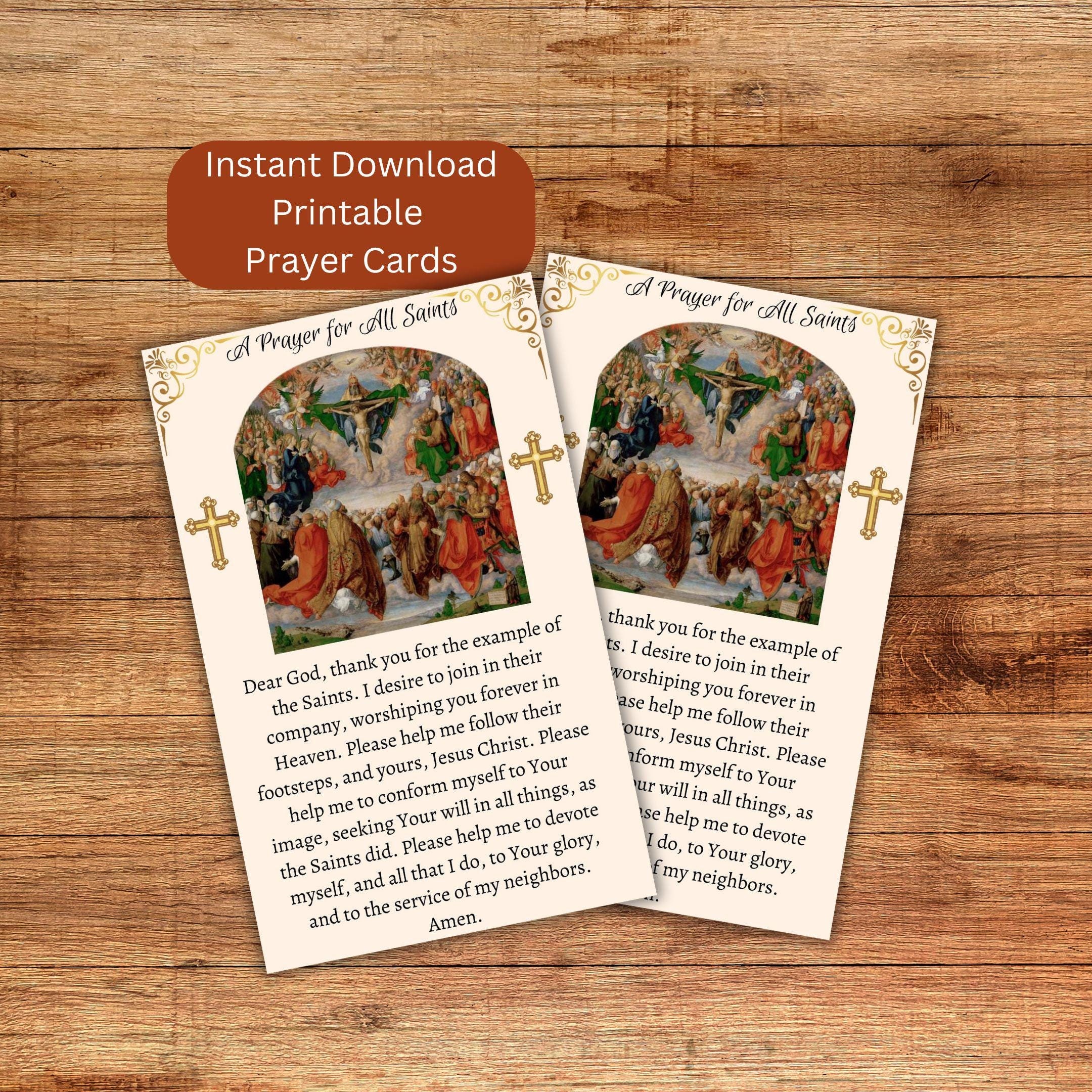 All Saints' Day Prayer Cards, Catholic Printable Prayer Card, Catholic ...