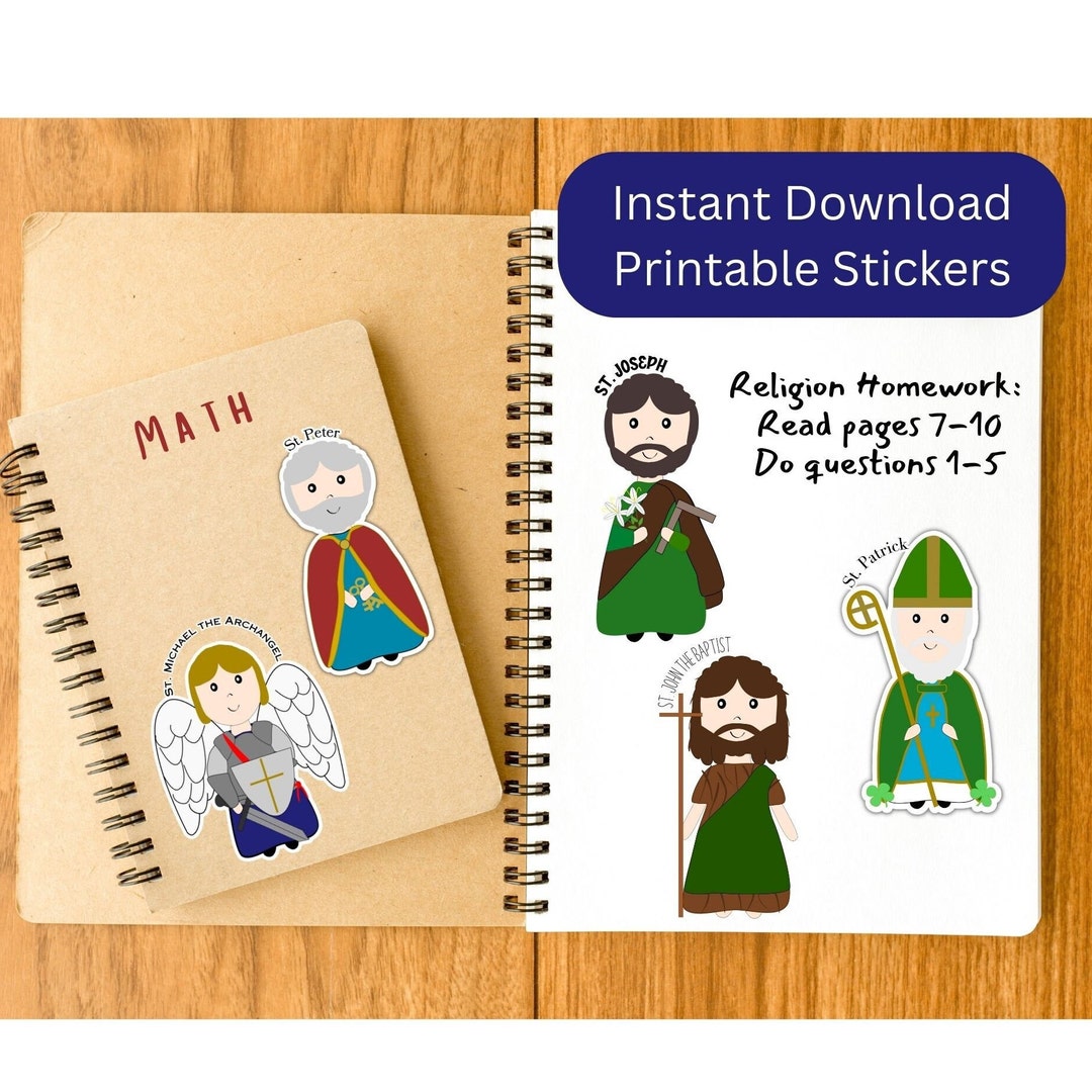 Catholic Saints Printable Stickers / Male Saints / Printable Stickers ...