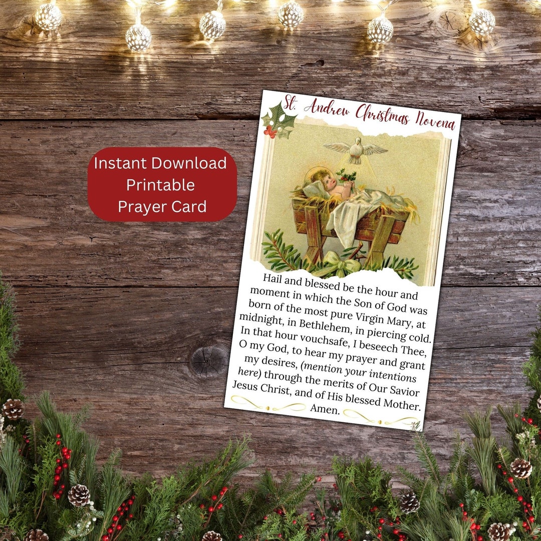 St. Andrew Printable Christmas Novena Prayer Cards, Catholic Advent ...