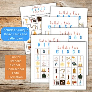 Catholic Bingo, Printable Bingo Cards, Catholic Kid's Activity ...