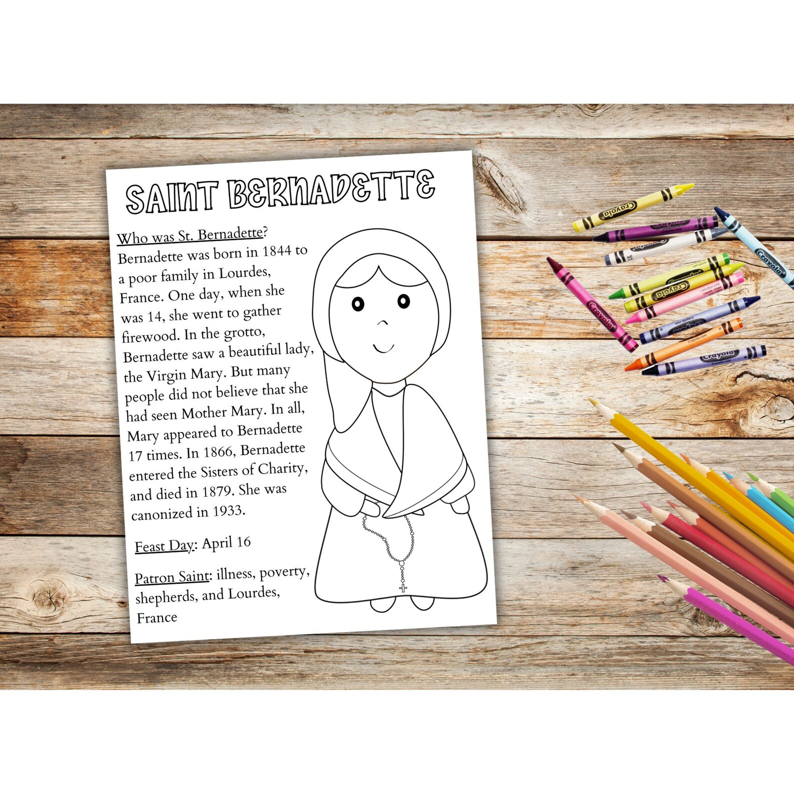 Printable Saint Coloring Pages, April Saints Pictures to Color, St ...