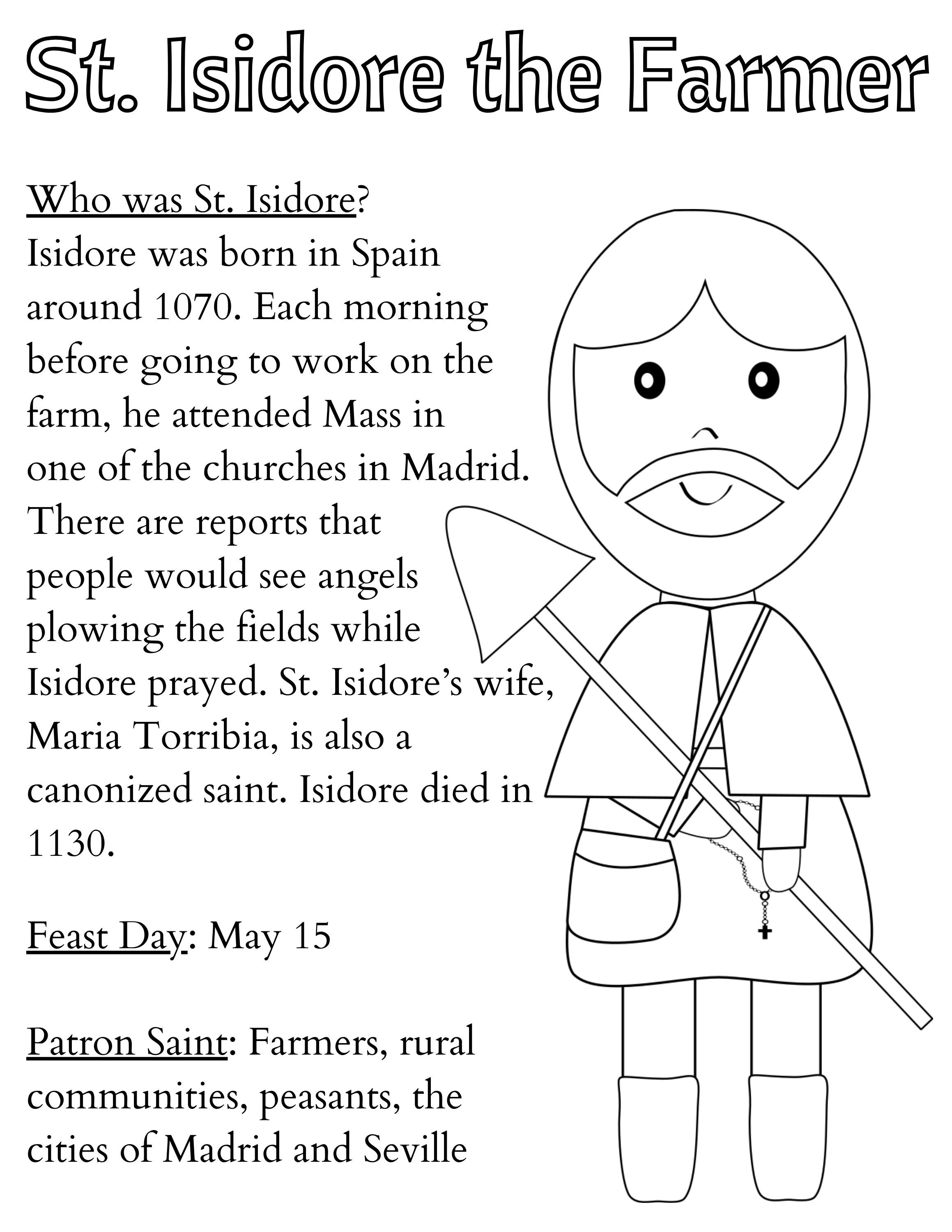 Printable Saint Coloring Pages, May Saints Pictures to Color, St ...