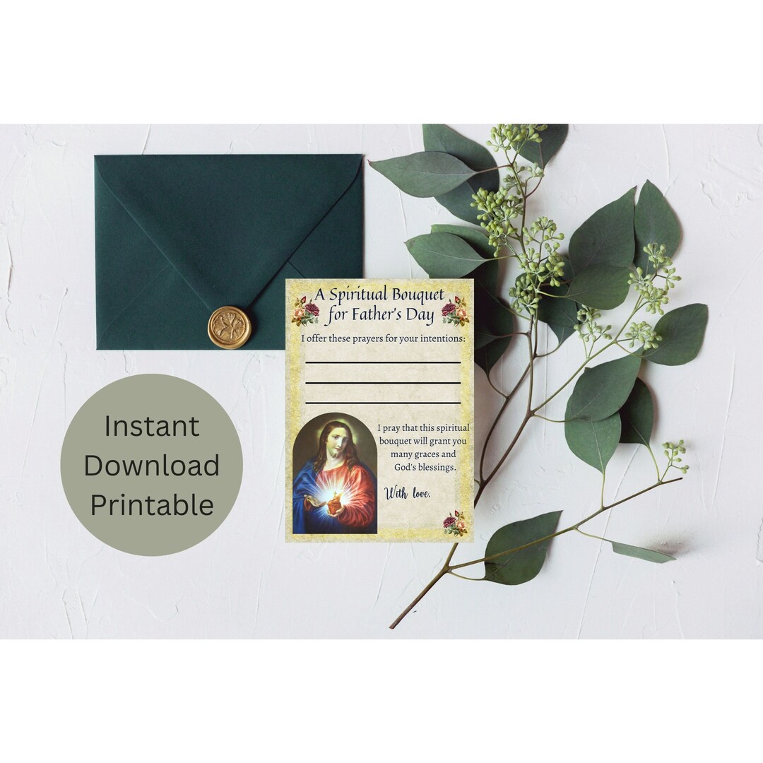 Father's Day Spiritual Bouquet Printable Card / - Etsy