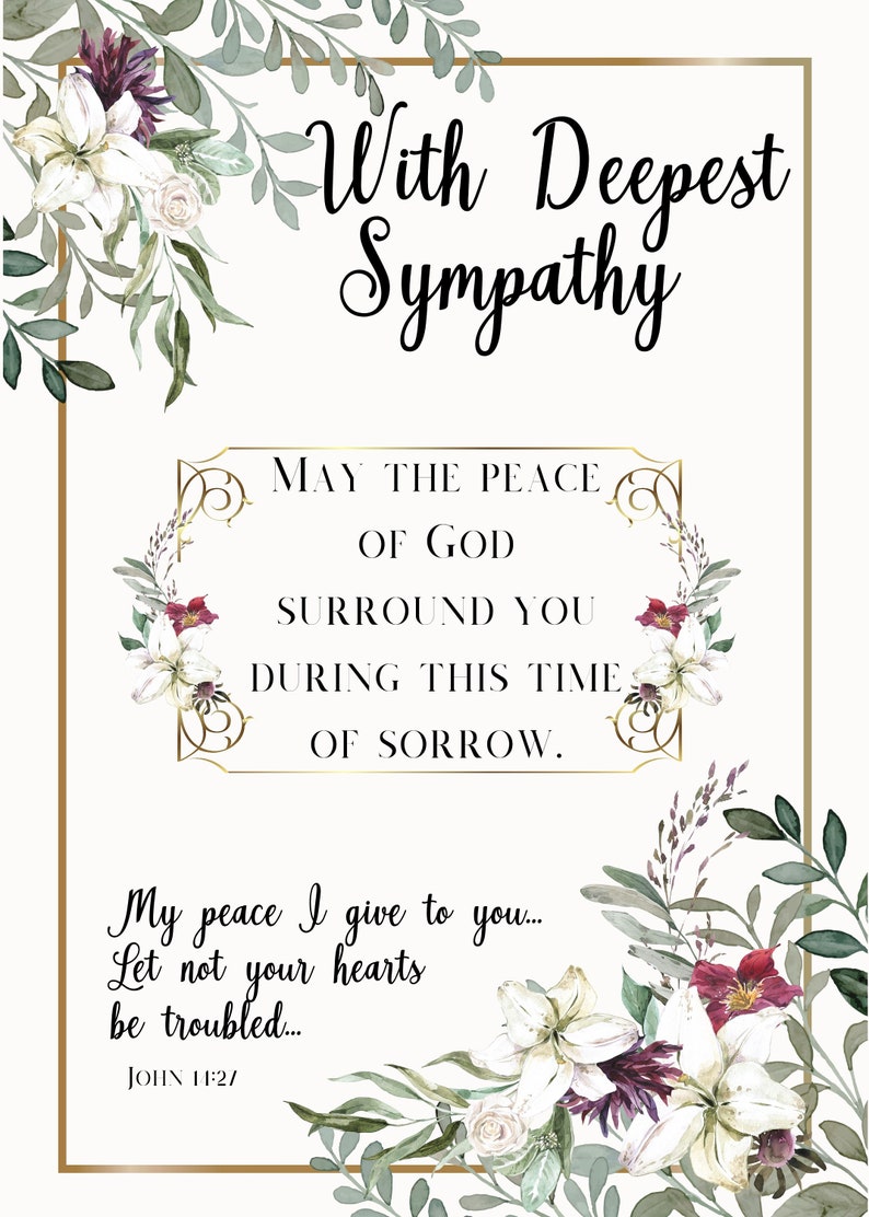 Catholic Sympathy Card, Catholic Bereavement, Printable Condolence Card - Etsy
