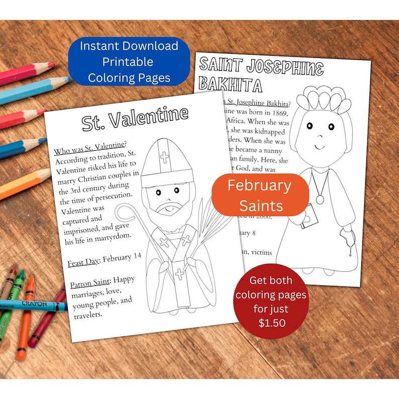 Printable Saint Coloring Pages, February Saints Pictures to Color, St ...