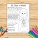St. Clare of Assisi Coloring Page, Printable Saint Coloring, Catholic ...
