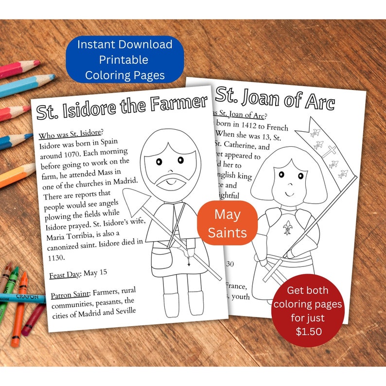 Printable Saint Coloring Pages, May Saints Pictures to Color, St ...