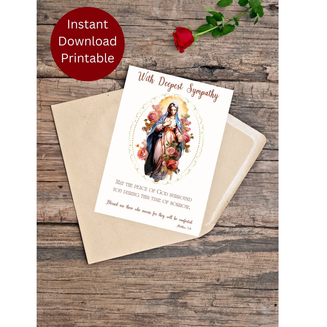 Catholic Sympathy Card / Catholic Bereavement Card / Catholic ...
