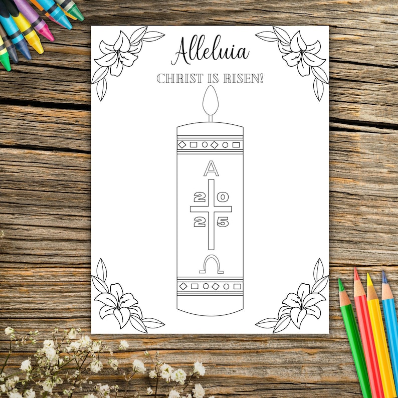 Paschal Candle Coloring Page, Easter Coloring, Easter Candle ...