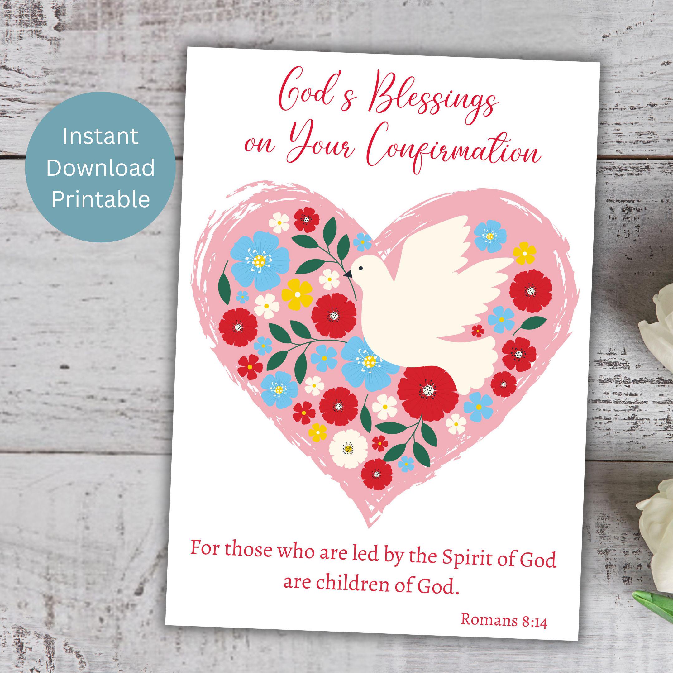 Printable Confirmation Greeting Card