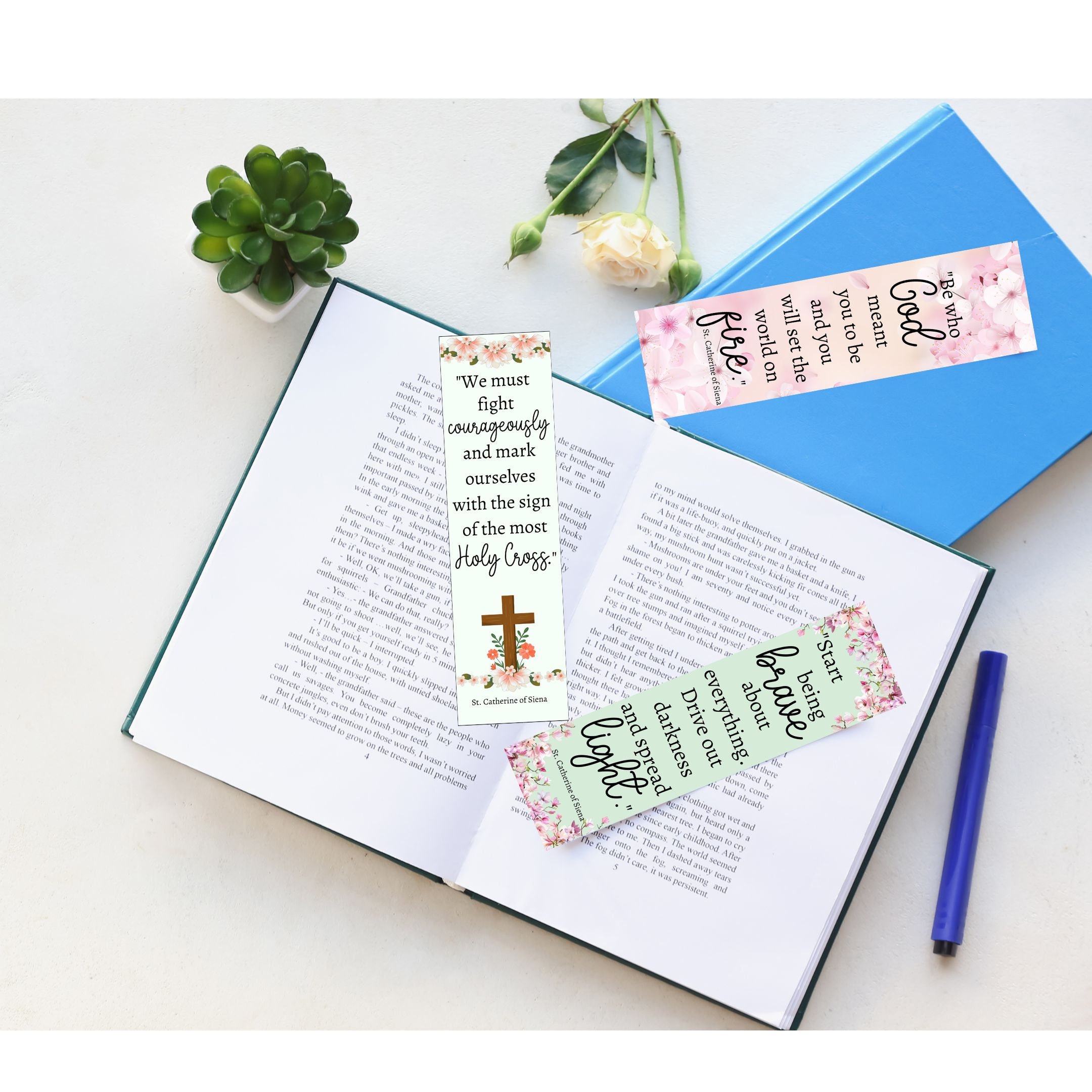 Printable Catholic Bookmarks, St. Catherine of Siena Bookmark Set, Page ...