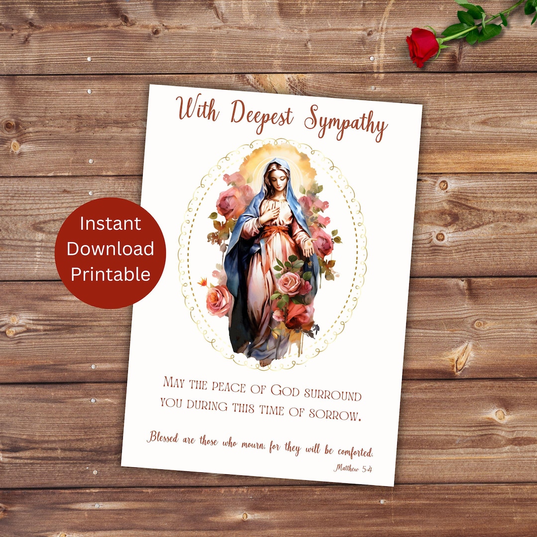 Catholic Sympathy Card / Catholic Bereavement Card / Catholic Condolence Card / Catholic ...