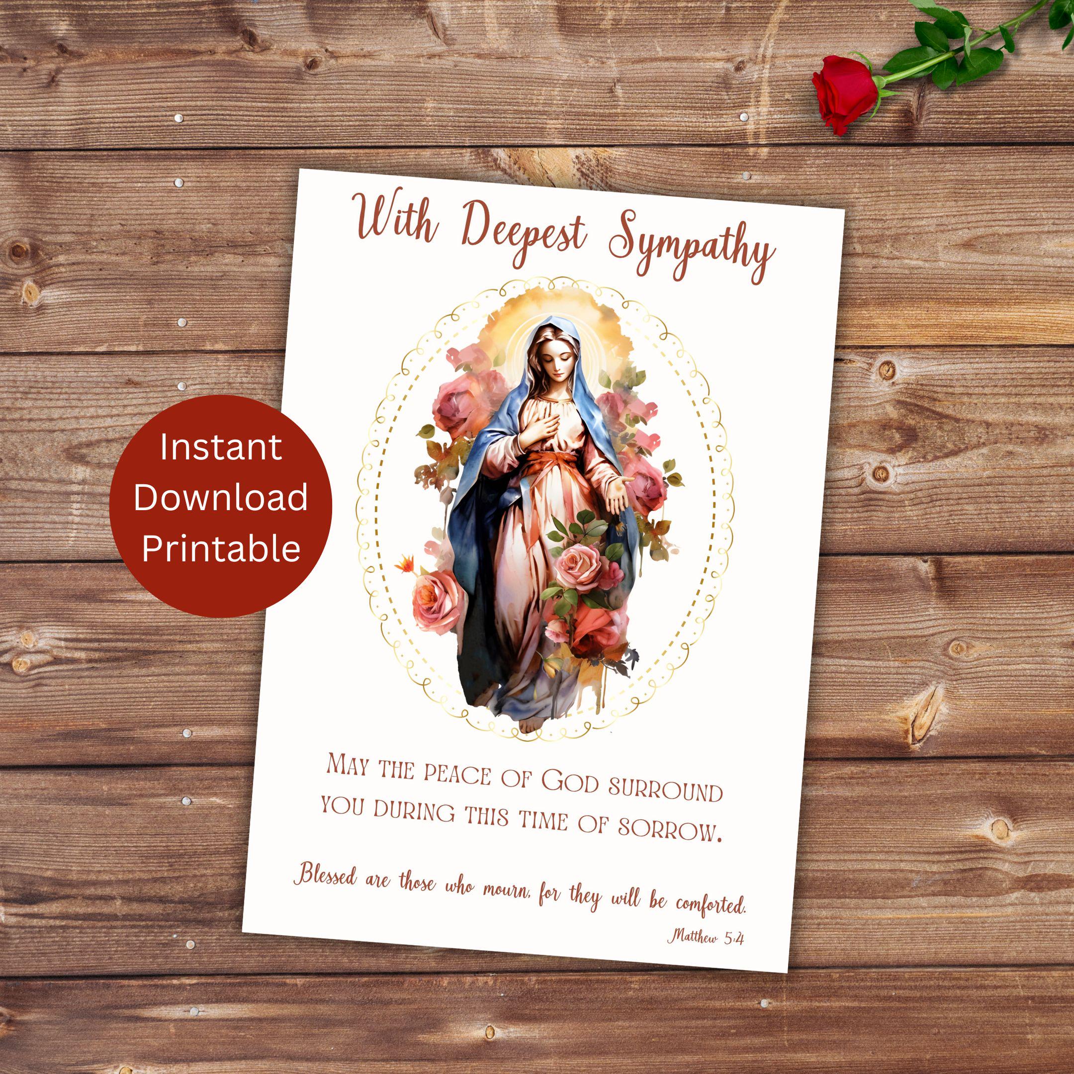 Catholic Sympathy Card / Catholic Bereavement Card / Catholic ...