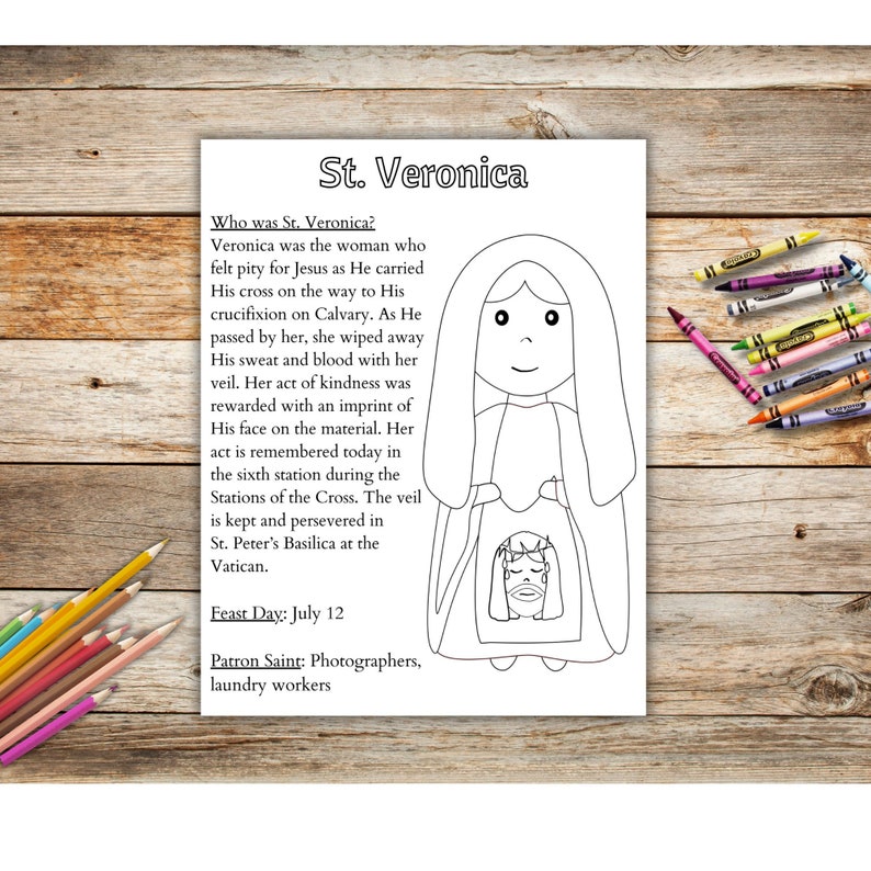 Printable July Saint Coloring Pictures, St. Kateri and St. Veronica ...