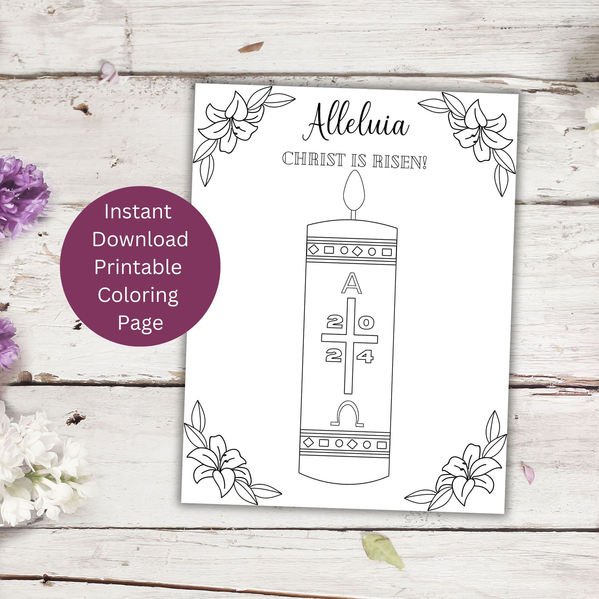 Paschal Candle Coloring Page, Easter Coloring, Easter Candle ...