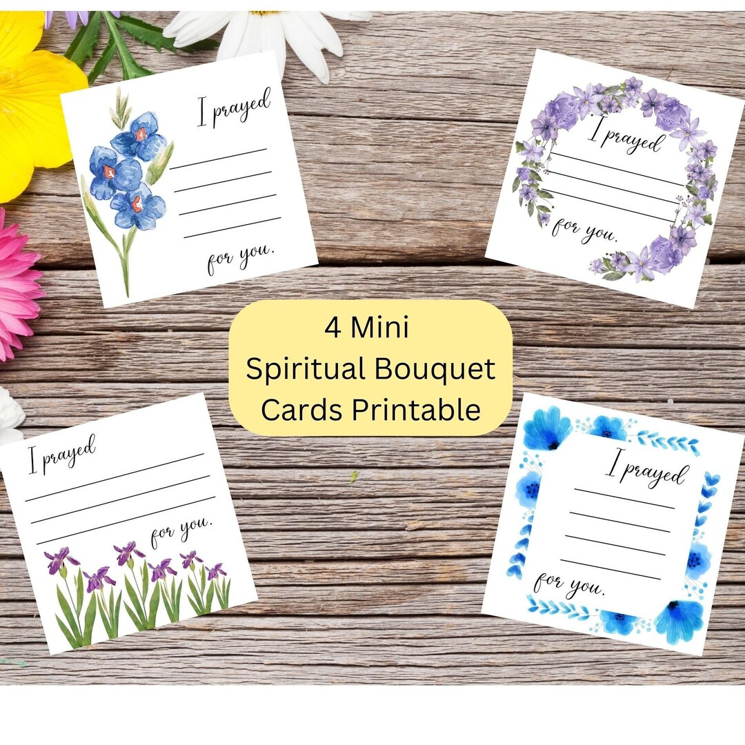 Mini Spiritual Bouquet Printable Cards / Catholic Gift / Prayer Card ...