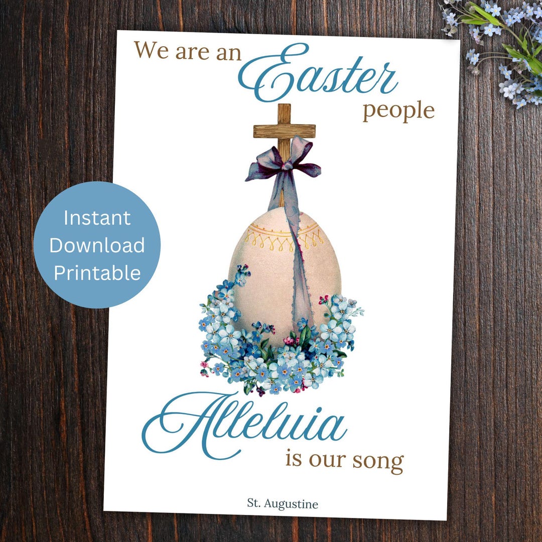 Printable Catholic Easter Card, Religious Easter Blessings, Christian ...