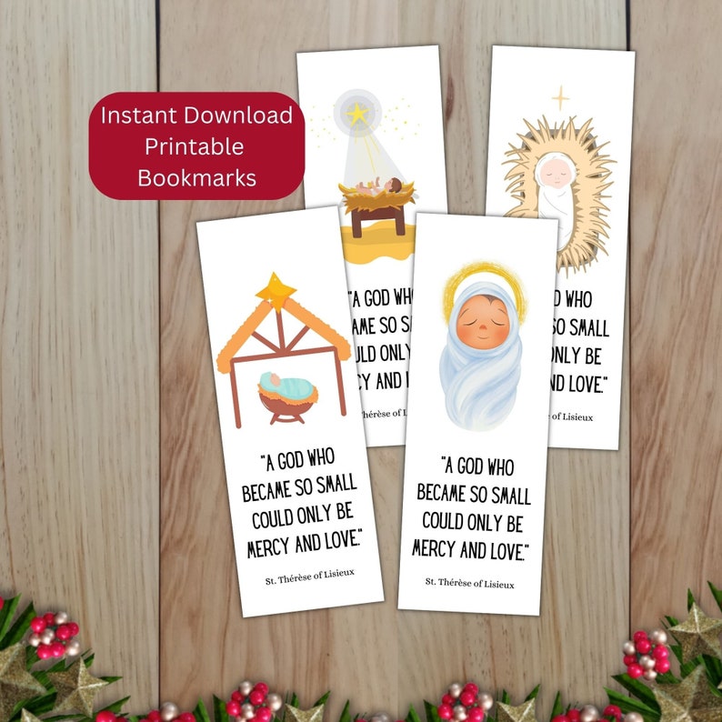 Christmas Bookmarks Jesus Printable Page Markers Catholic - Etsy