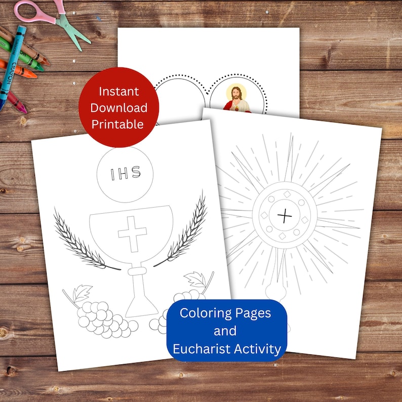 Eucharist Coloring Pages and Activity, Printable Catholic Kid's ...