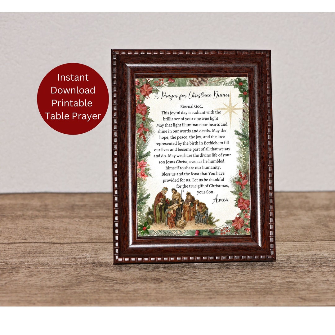 Christmas Dinner Table Prayer, Catholic Printable Prayer, Christmas ...
