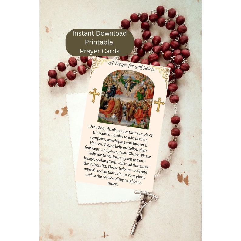 All Saints' Day Prayer Cards / Catholic Prayer Card / Printable Prayer ...