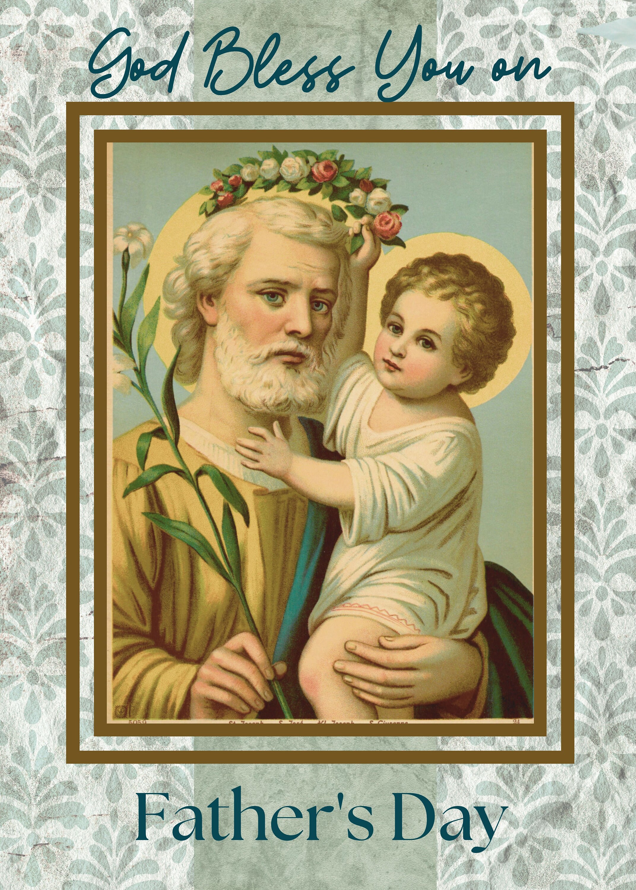 Catholic Father's Day Printable Card, Card for Father, Happy Father's ...