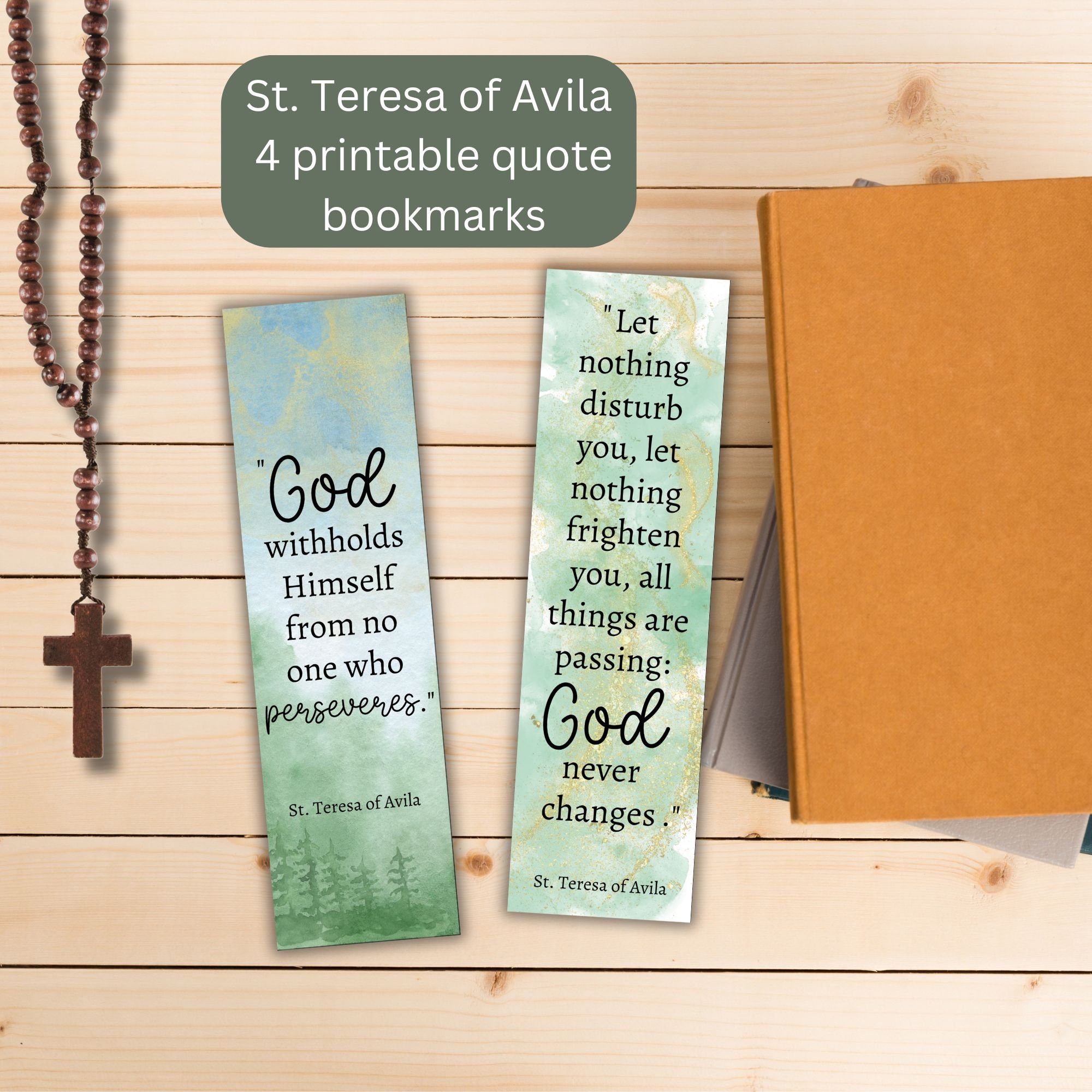 Catholic Printable Bookmarks, St. Teresa of Avila Bookmark Set, Page ...