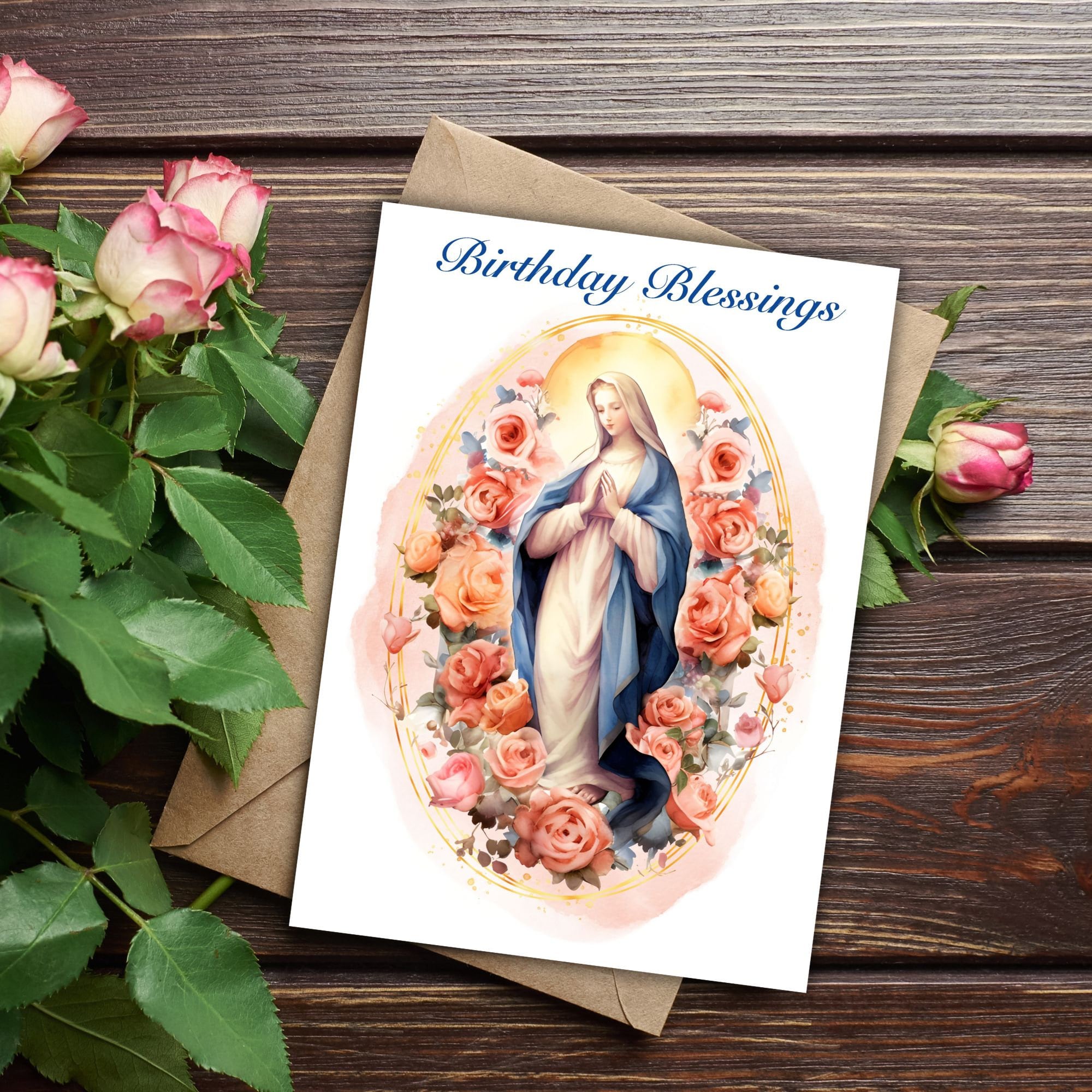 Catholic Printable Birthday Card, Marian Greeting, Birthday Blessings ...
