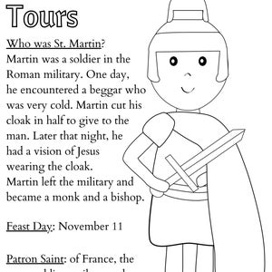 St. Martin of Tours Coloring Page / Printable Coloring Page / Saint ...